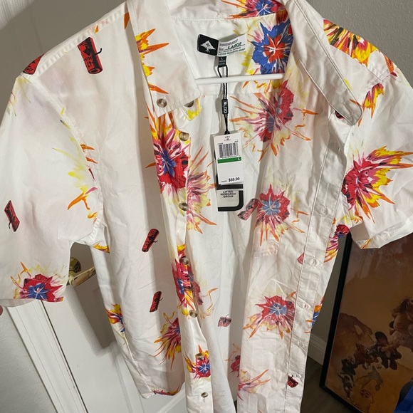 Lrg | Shirts | Lifted Research Group Button Up Exploding Firecrackers ...